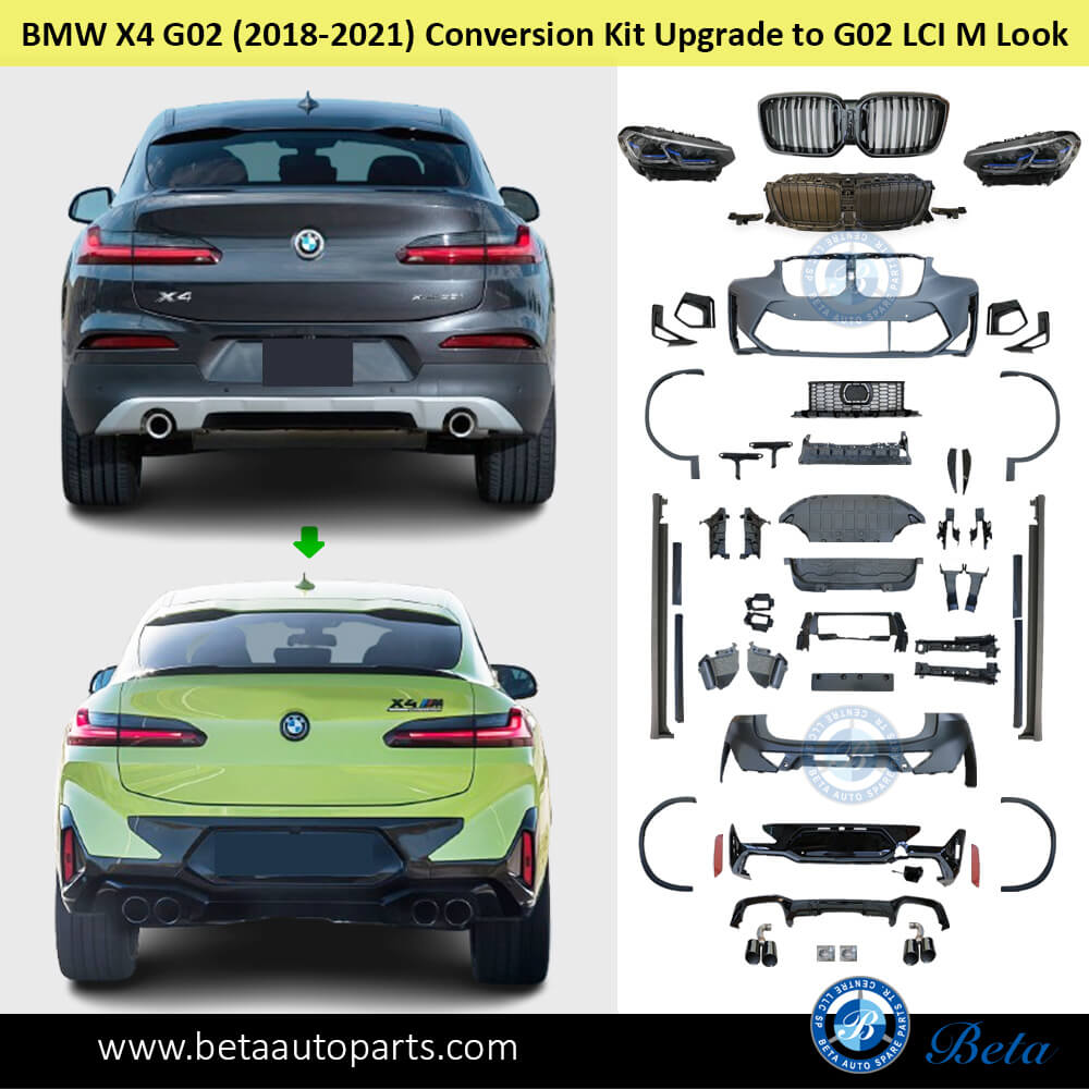 BMW X4 G02 (2018-2021), Body Kit Conversion Upgrade to G02 LCI M Look ...