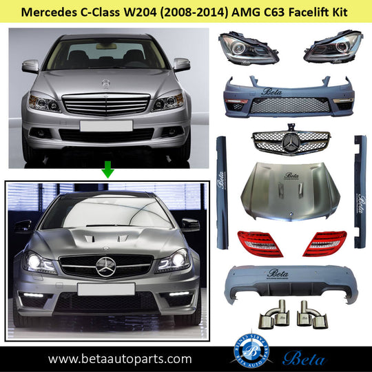 Mercedes C-Class W204 (2008-2014), AMG C63 Facelift Conversion Kit ...